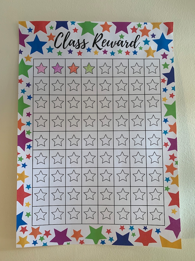 Class Reward Chart | Printable | Instant Download - Etsy