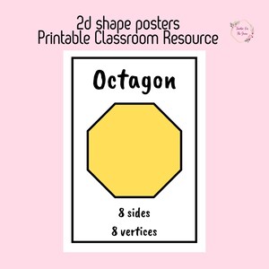 Printable 2 D Shapes | Classroom Display Posters - Etsy