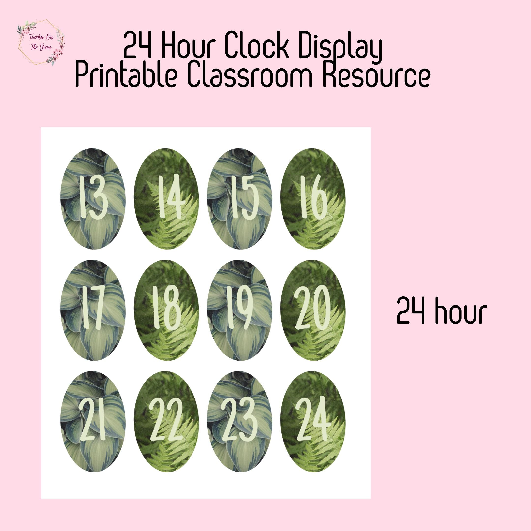 Printable Clock Display | Botanical Theme - Etsy