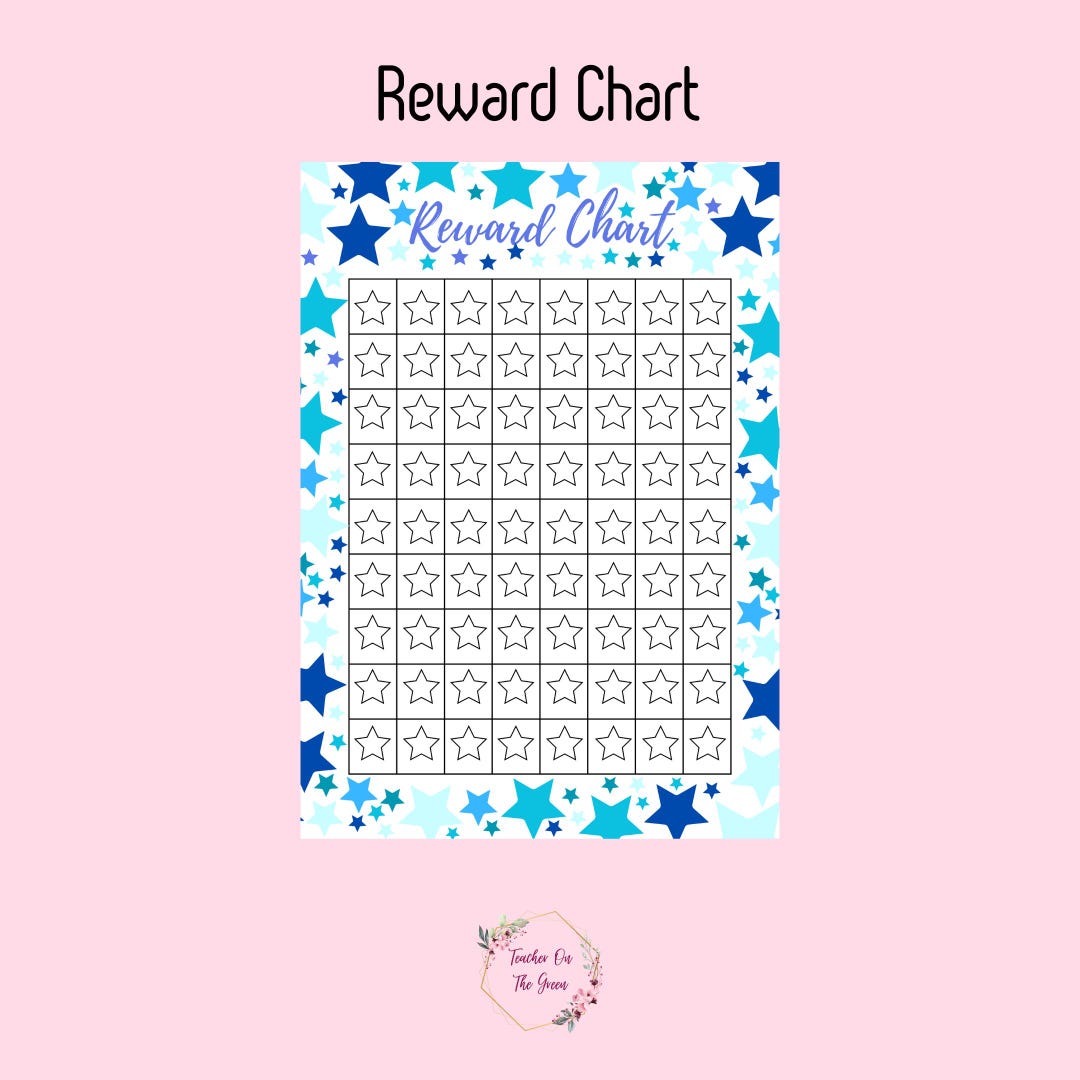 Blue Star Reward Chart Printable – Kids Behaviour Chart – Instant Download – Chore Chart ...