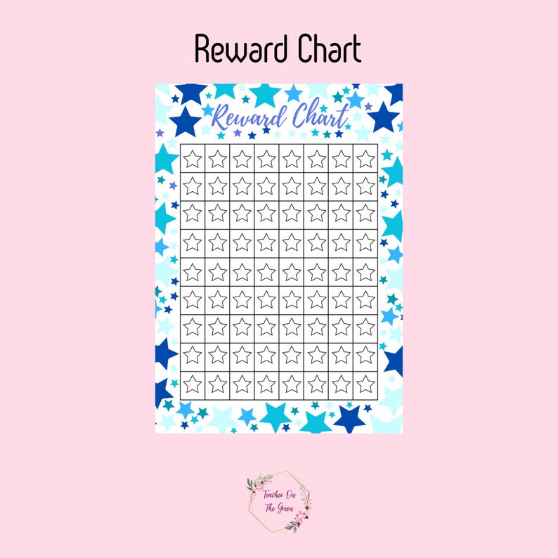Blue Star Reward Chart Printable – Kids Behaviour Chart – Instant ...