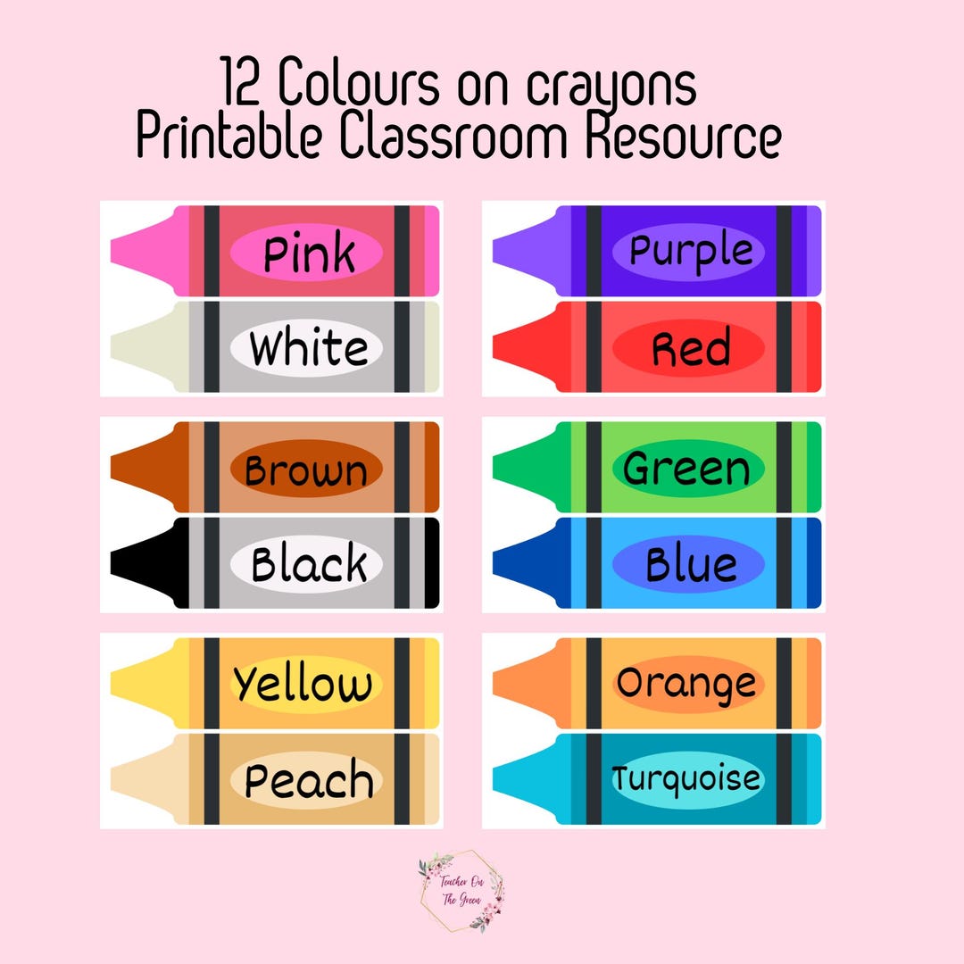 Printable Classroom Colours Display | Colours on Crayons | PDF - Etsy