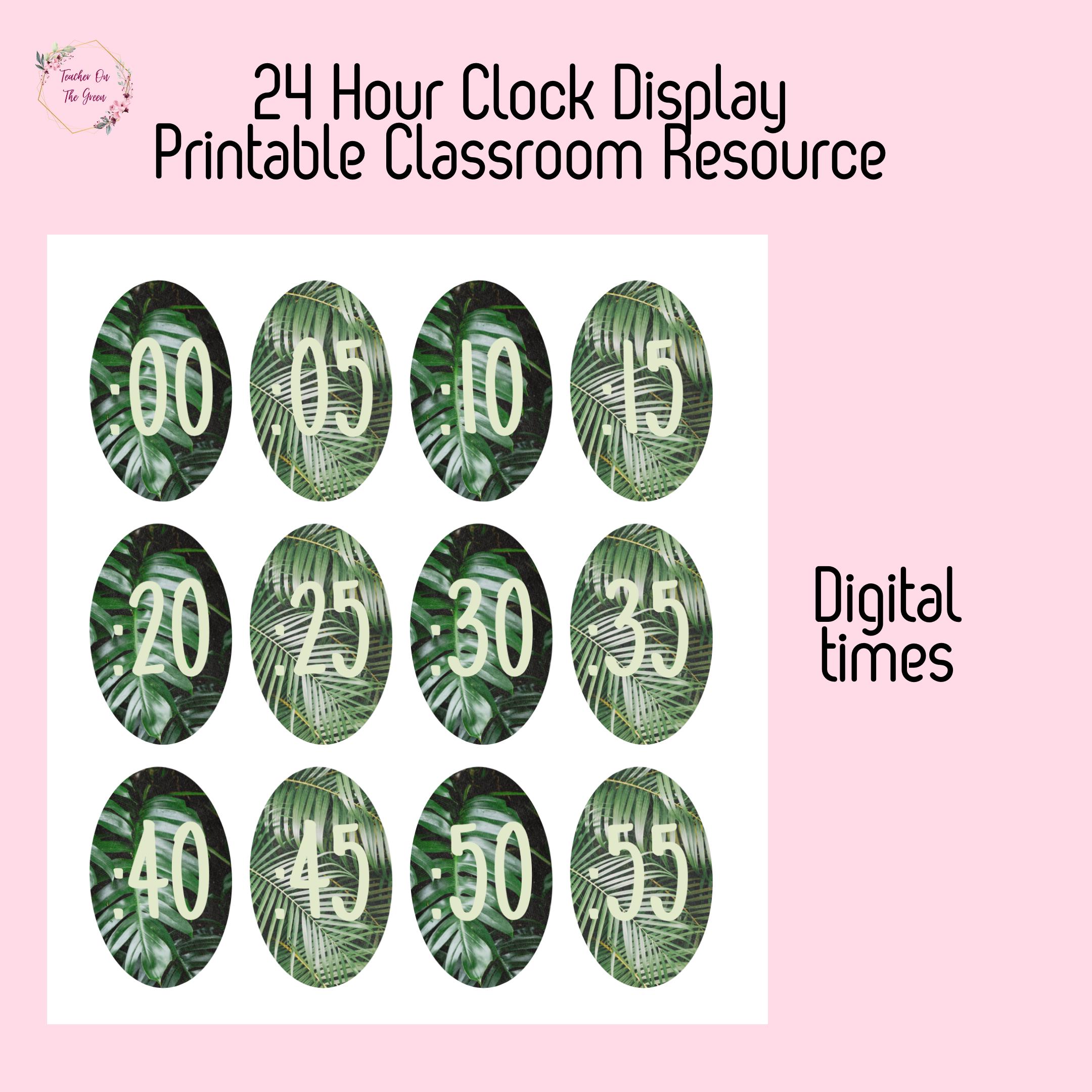 Printable Clock Display | Botanical Theme - Etsy