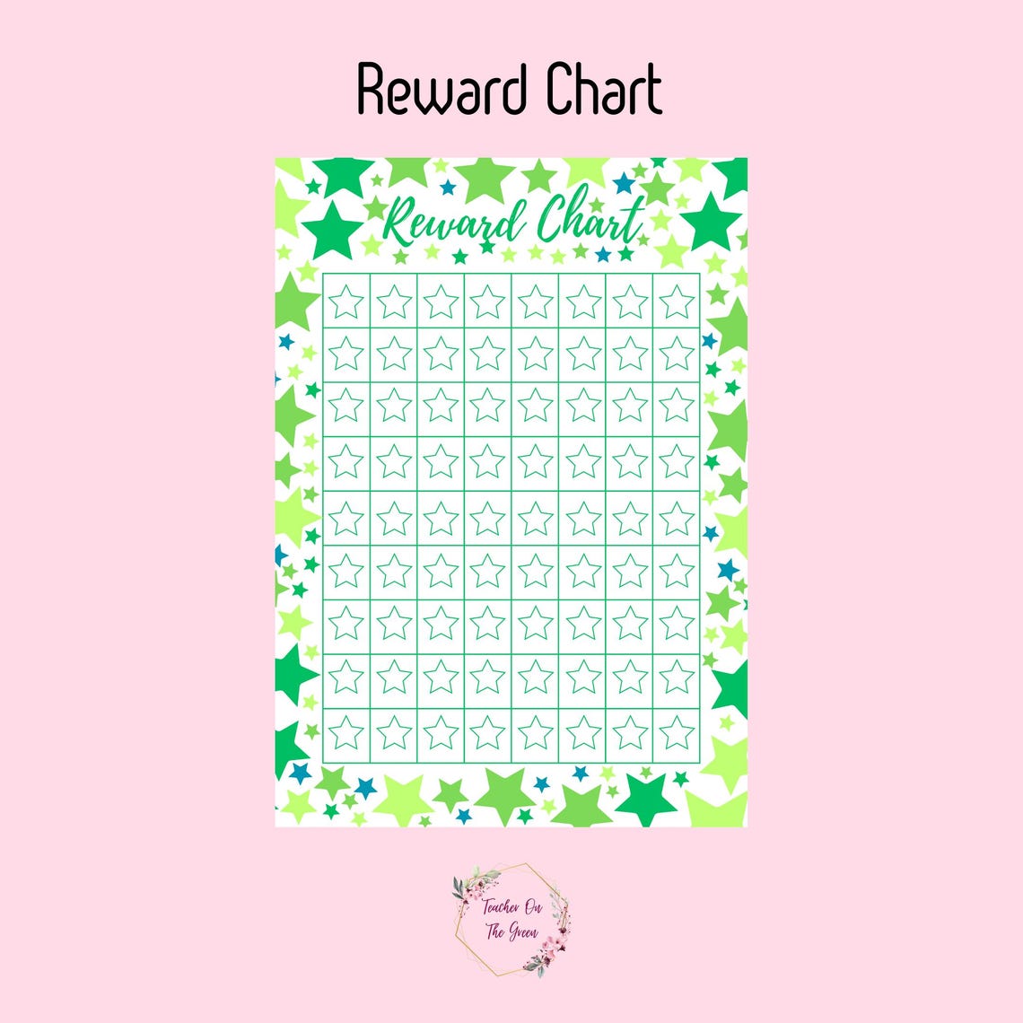 Green Star Reward Chart Printable – Kids Behaviour Chart – Instant ...