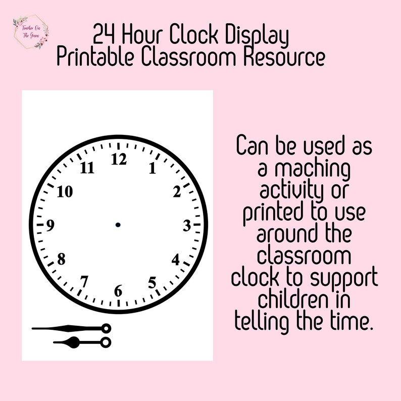 Printable Clock Display | Rainbow Theme - Etsy