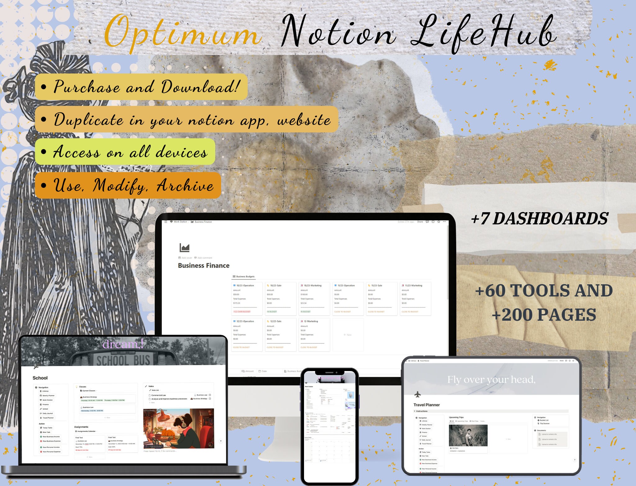 Optimum Notion Lifehub, Notion Dashboard, Notion All in One Template ...