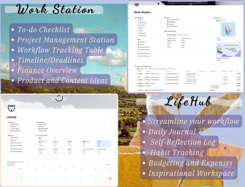 Optimum Notion Lifehub, Notion Dashboard, Notion All in One Template ...