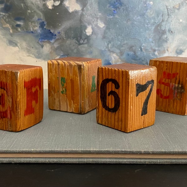 Antique Number Blocks - Etsy