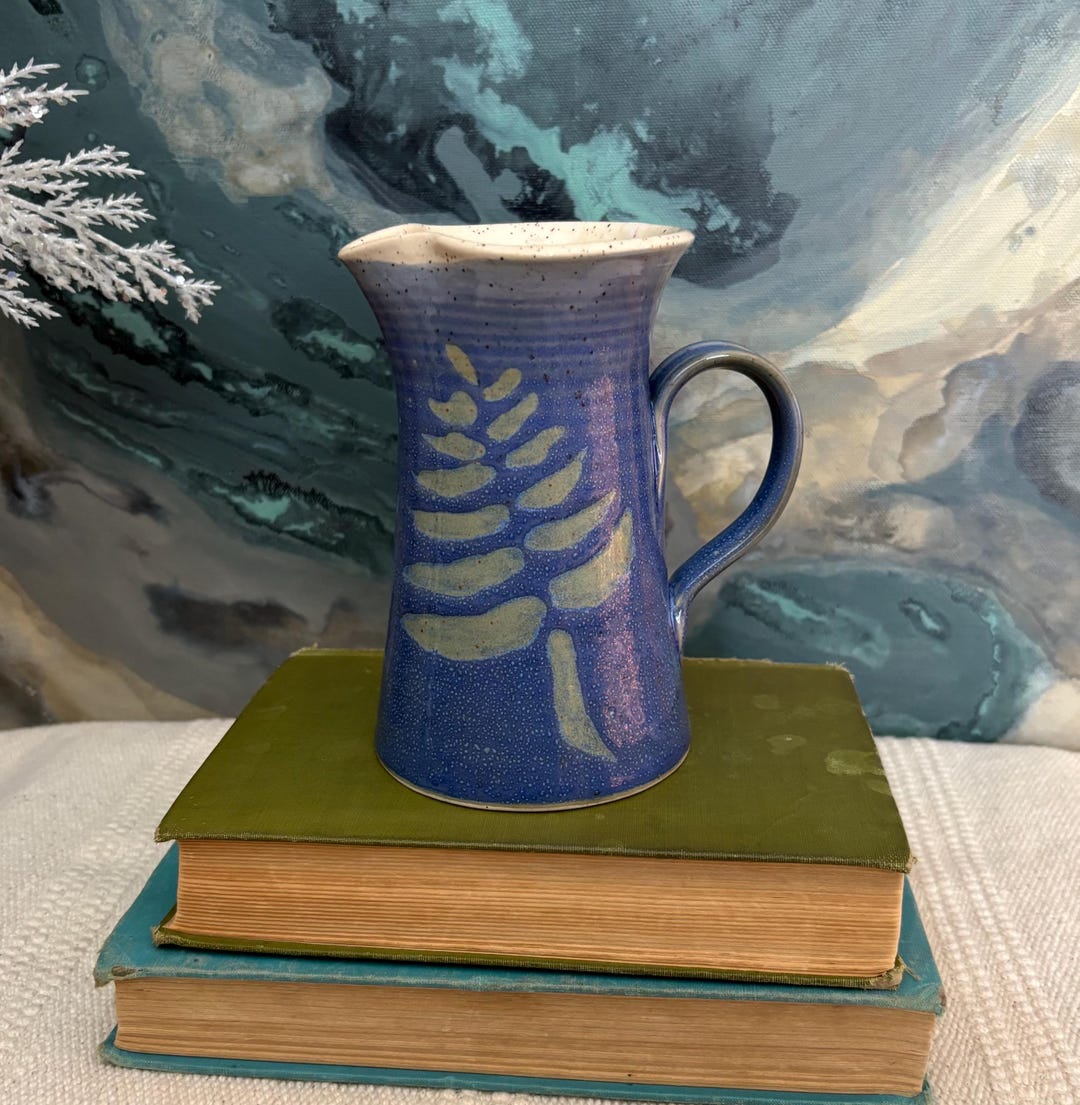 Vintage Hand Thrown Studio Art Pottery Pitcher Small Ceramic Pitcher ...