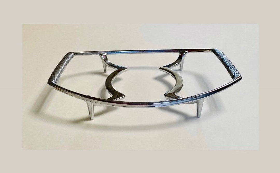 Vintage Corning Ware Trivet MCM Silver Metal Trivet Footed Corningware ...