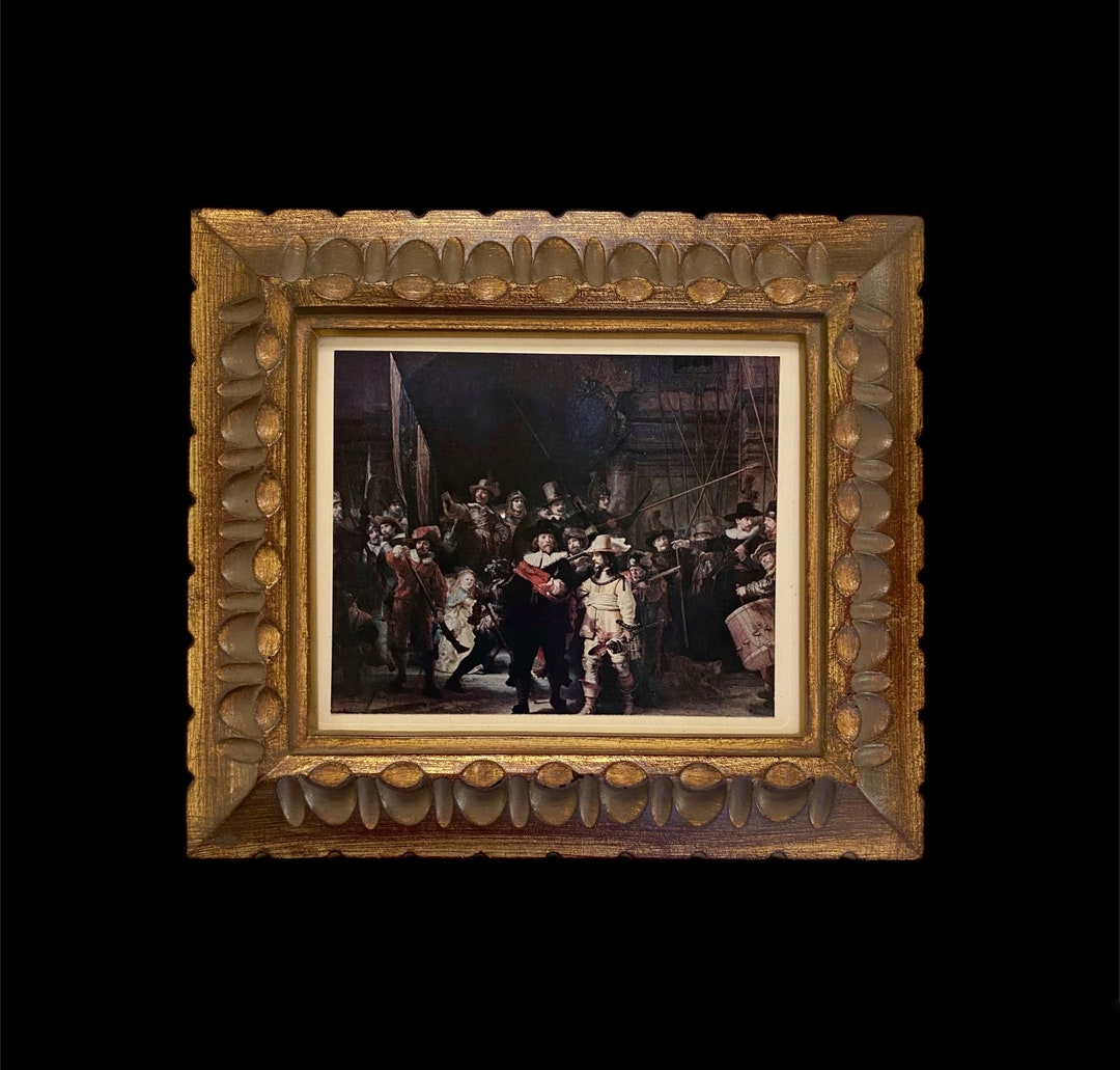 Vintage 60s Rembrandt Painting the Night Watch Print Framed MCM Turner ...