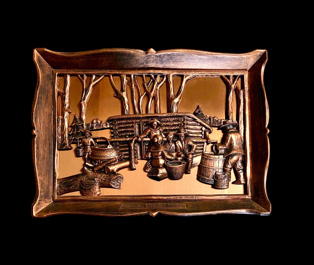 Vintage Maple Sugar Time Syroco MCM Coppercraft Guild Wall Hanging ...