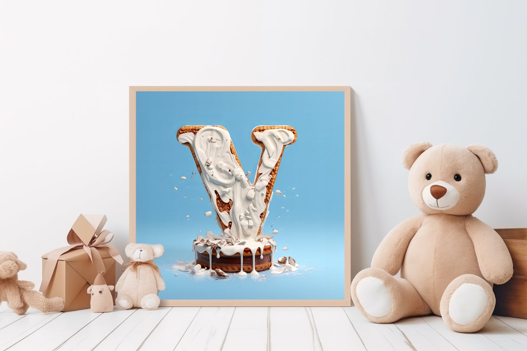 The Dessert Alphabet Collection Letter V Vanilla Wall Art Printable Art ...