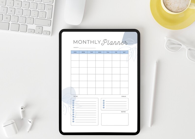 Monthly Planner, Monthly Organizer, Digital Planner, Printable Planner ...