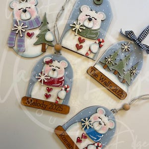 Beary Merry Christmas Polar Bear Personalized Ornaments - Etsy