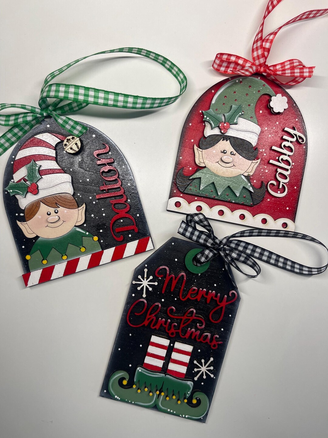 Jolly Little Elves Personalized Hand-painted Christmas Ornaments - Etsy