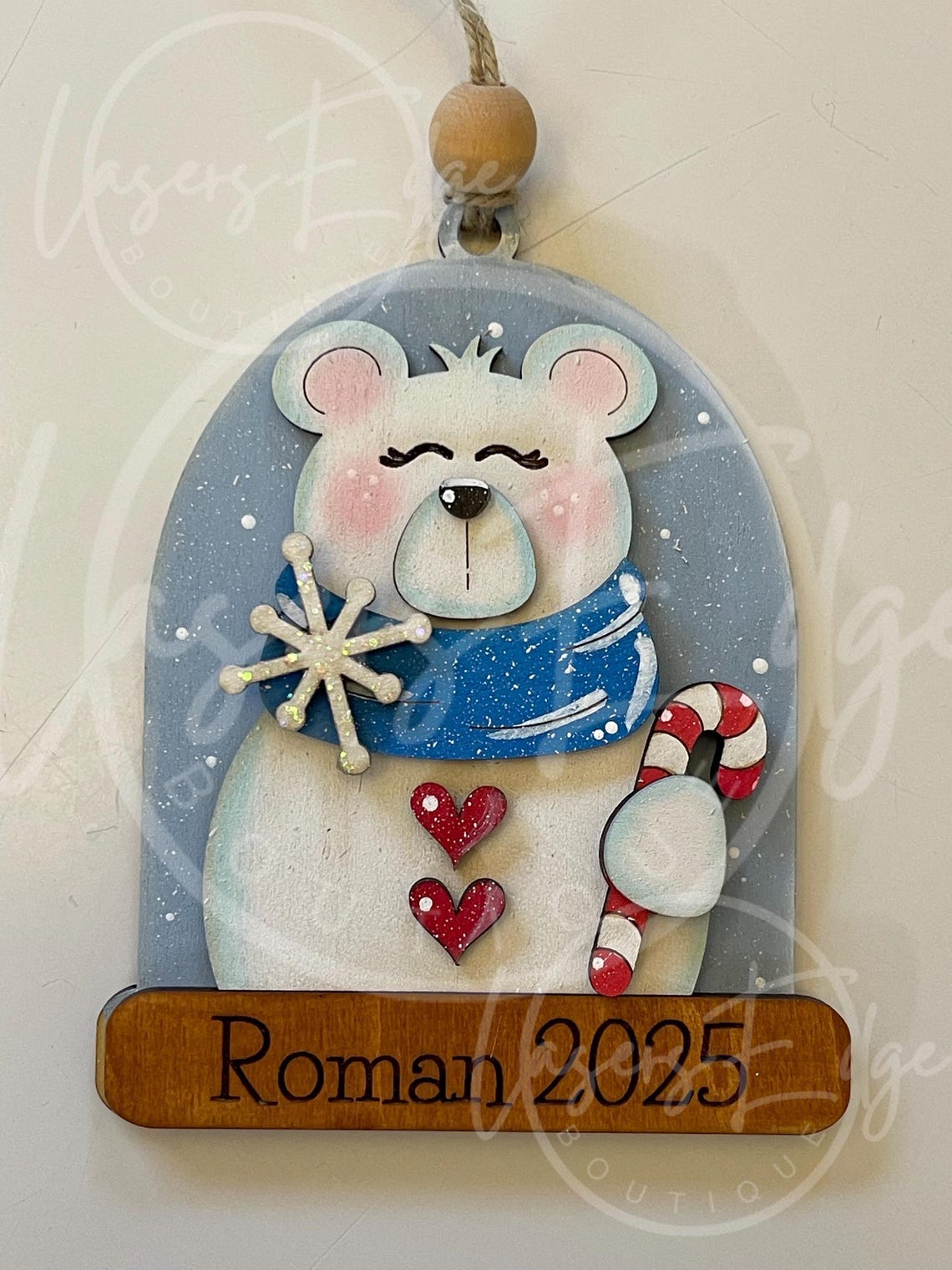 Beary Merry Christmas Polar Bear Personalized Ornaments - Etsy