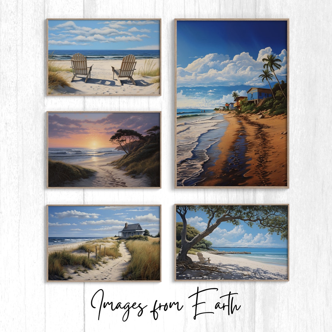 Printable Beach Gallery Set Wall Art, Australian Seascapes and Sun ...