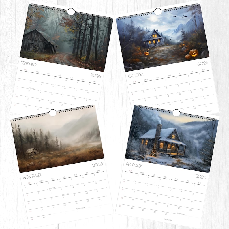2026 Misty Mornings Wall Calendar, Rustic Cabin Nature Photography ...