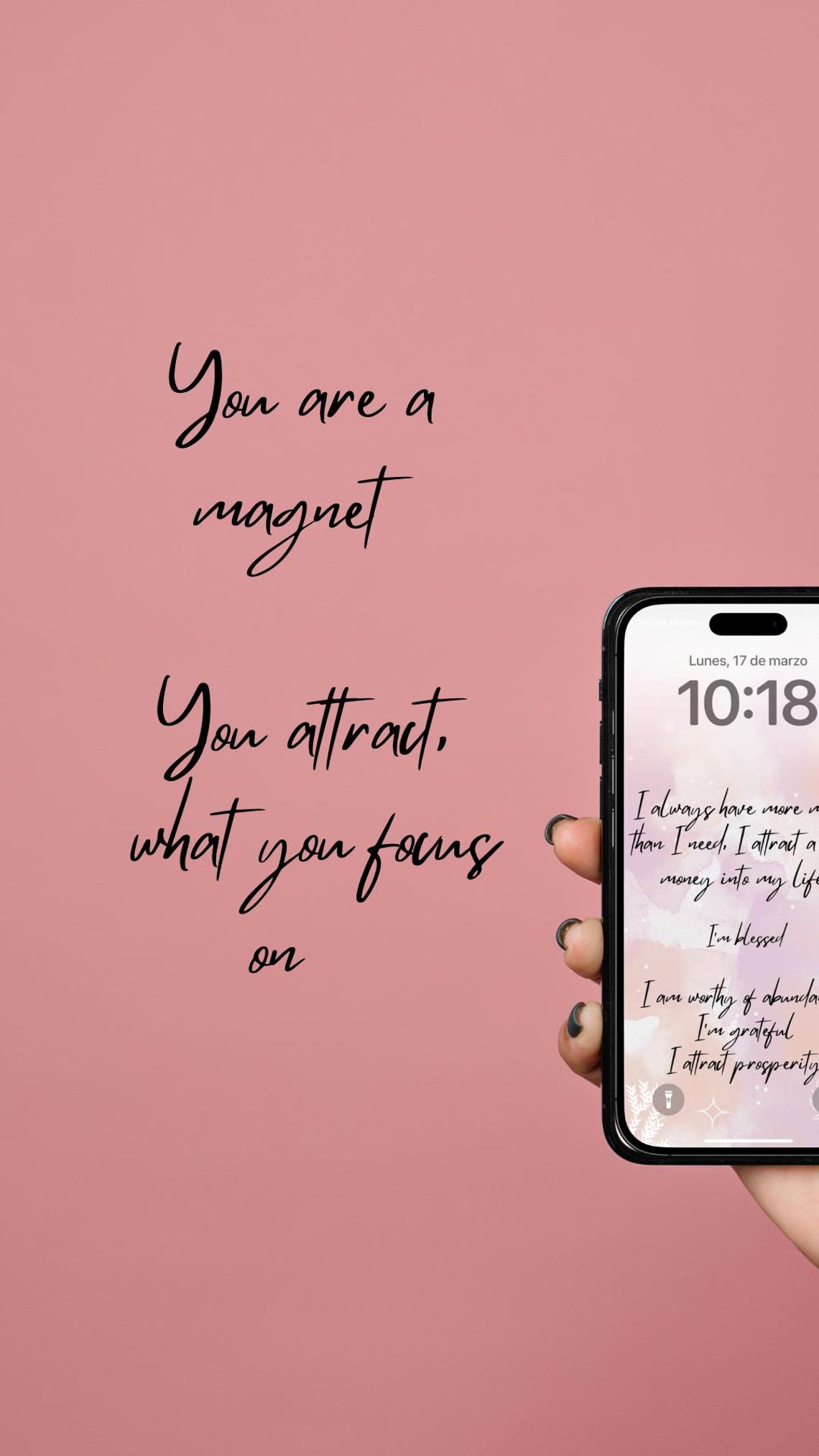 Manifestation Wallpaper for iPhone | Daily Affirmation Digital Download ...