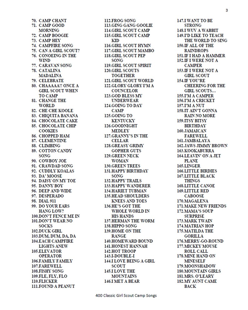 Girl Scout Song Bookdigital Download 400 Songs Girl Scout Leader Girl ...