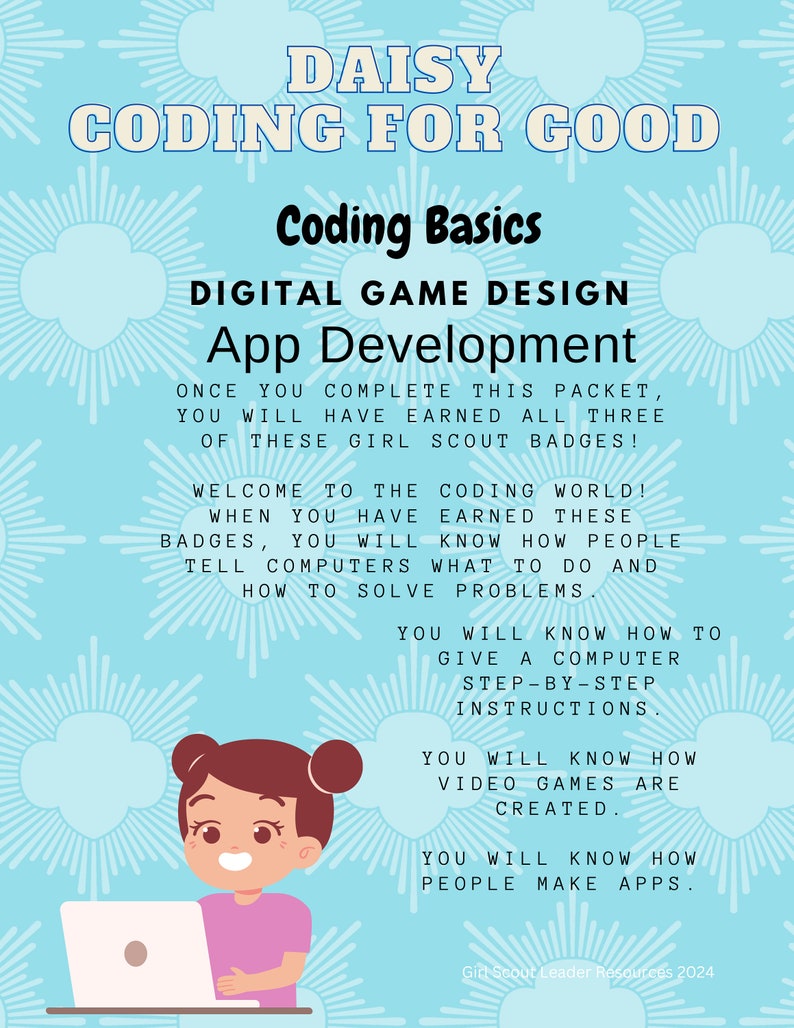 Girl Scout Daisy Coding for Good Badges Meeting Plan Daisy Girl Scout ...