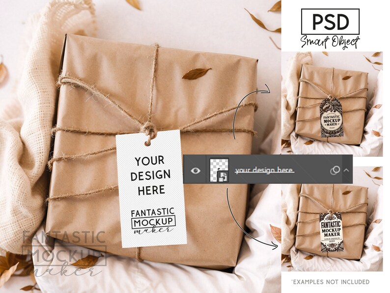 Favor Tags Mockup, PSD Mockup, Boho Mockup Box, Mockup Smart Object ...
