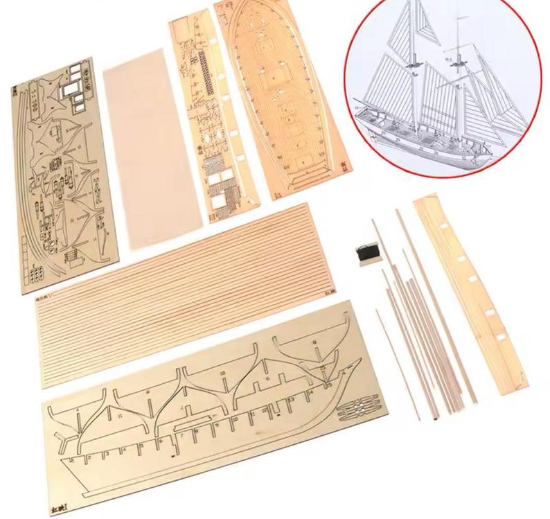 Handmade Wooden Assembling Building Kits Ship Model Wooden Sailboat ...