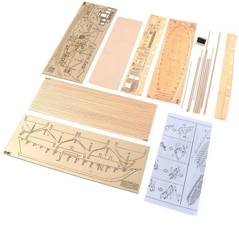 Handmade Wooden Assembling Building Kits Ship Model Wooden Sailboat ...