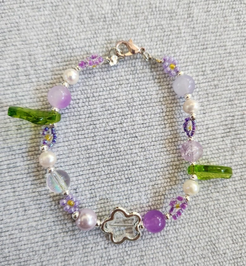 Pixie Hollow Fairy Inspired Handmade Beaded Bracelet purple - Etsy