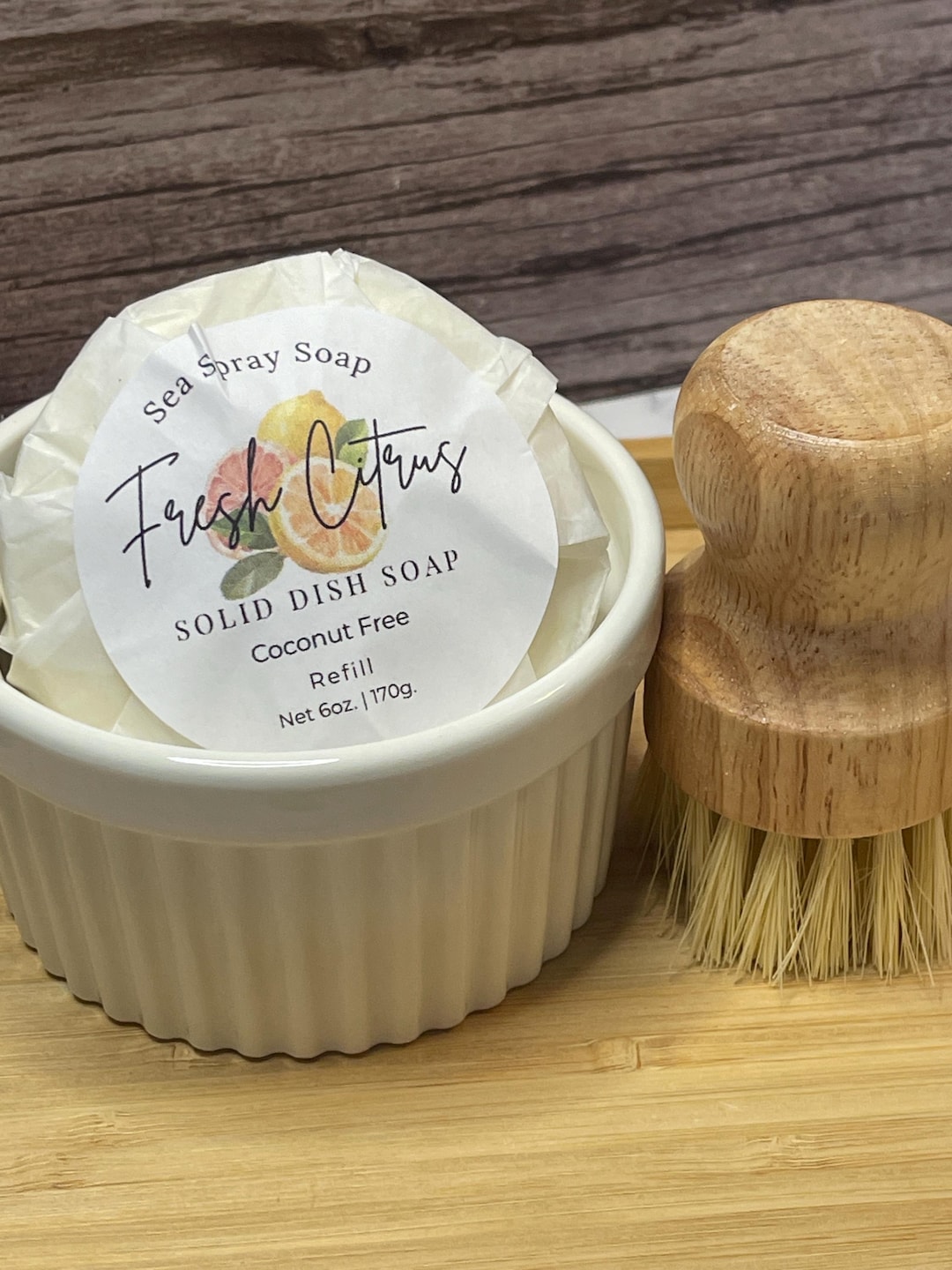 Coconut Free Dish Soap Starter Set | Zero Waste Kitchen, Bamboo Brush ...