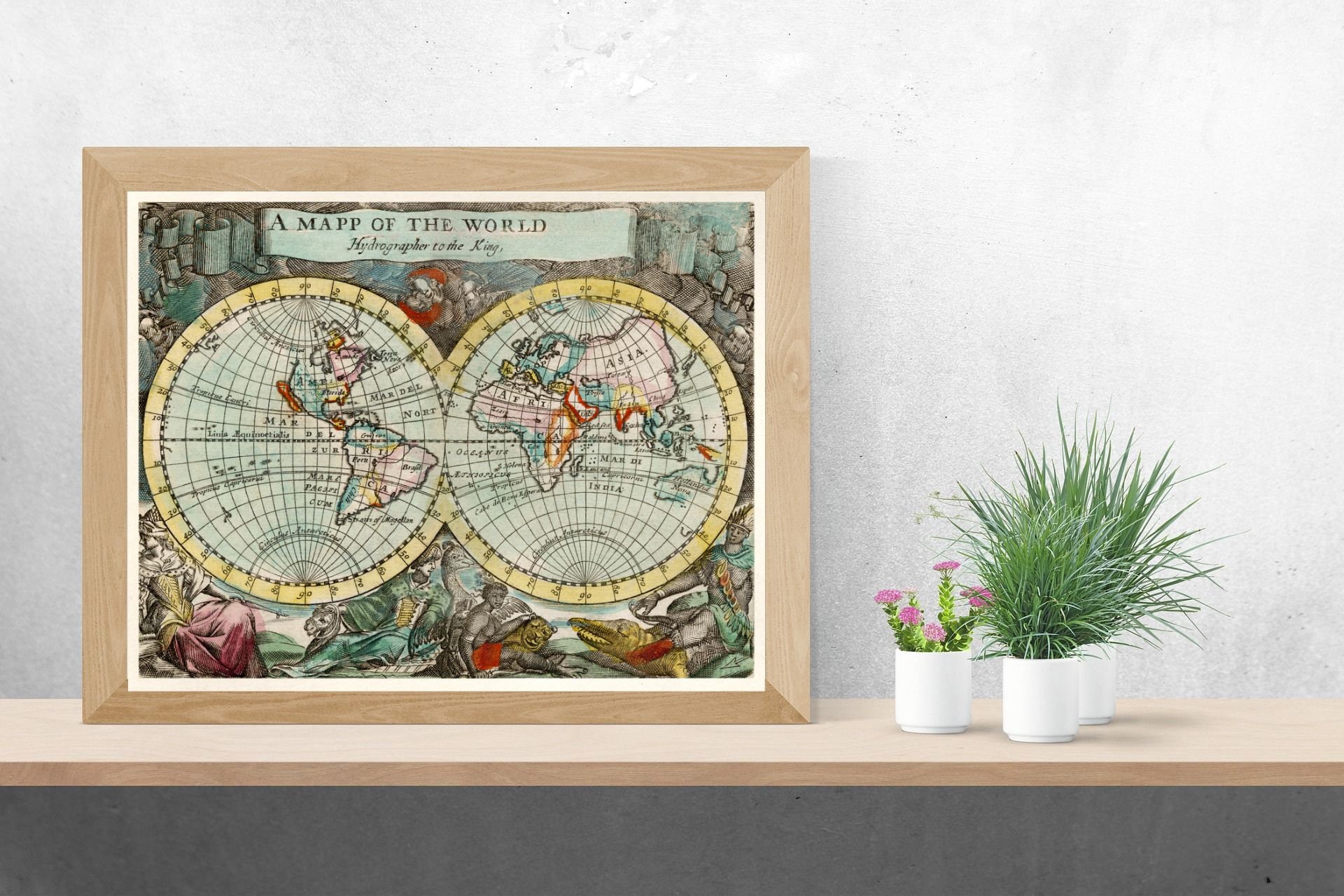 1682 World Map Print World Map 1682 Vintage Digital Print - Etsy