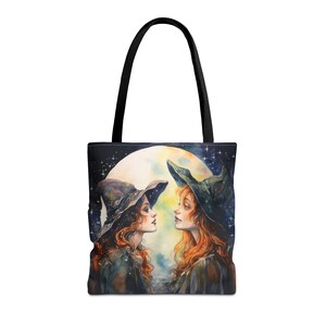 Witchy Tote Bag, Moonlit Witches Bag, Mystical Tote for Witches ...