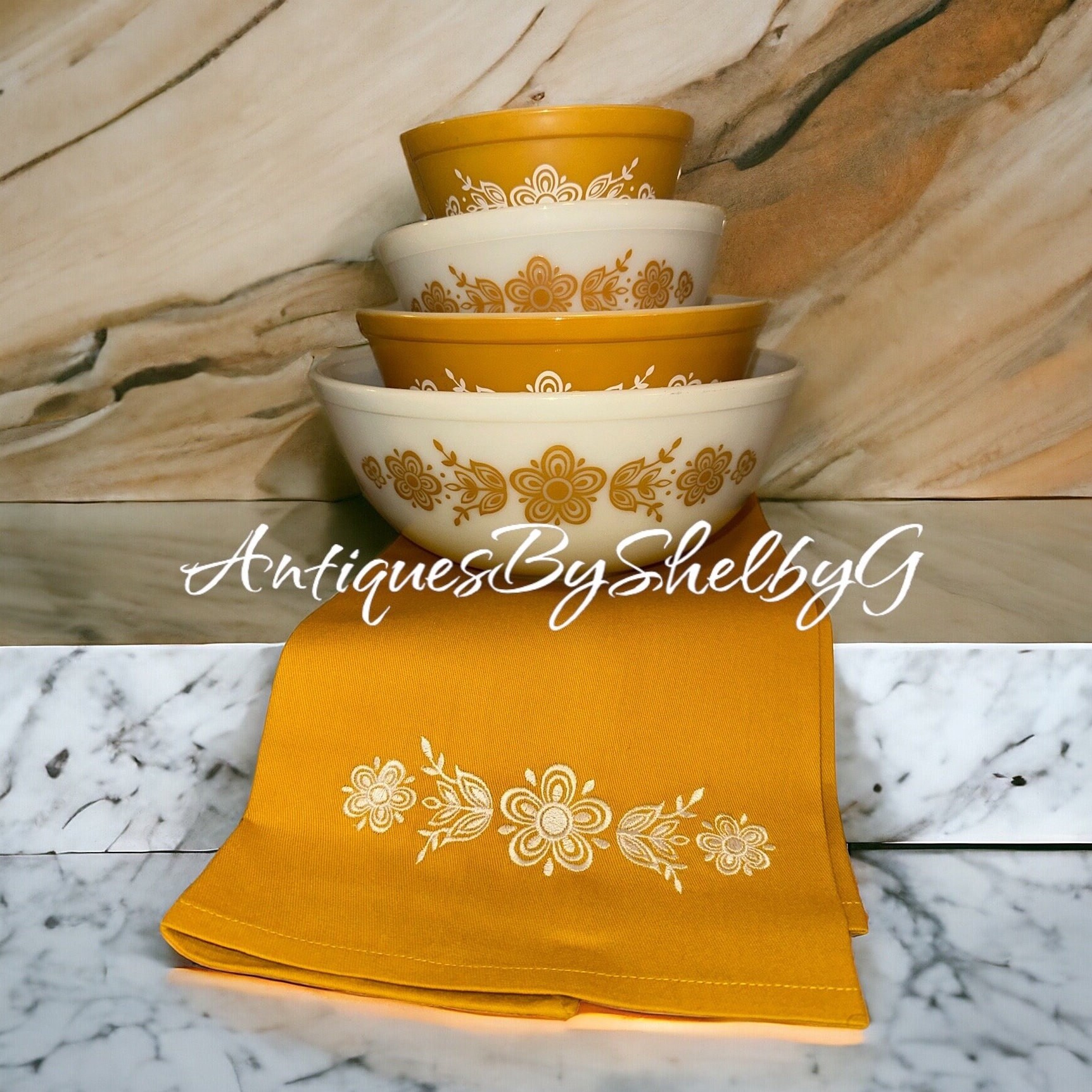 Butterfly Gold Pyrex Inspired Tea Towel - Etsy