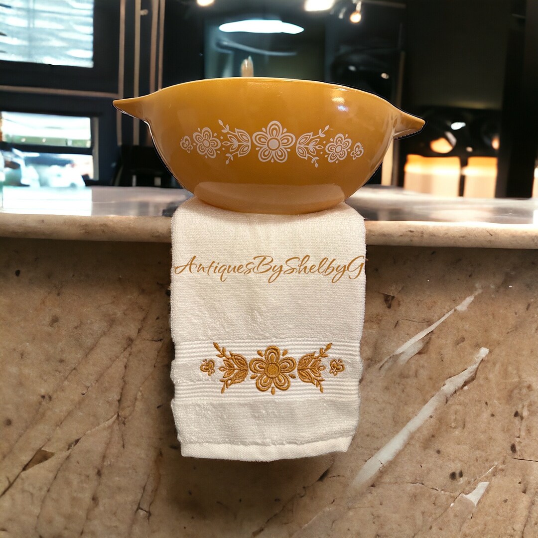 Butterfly Gold Pyrex/corelle Inspired Bathroom Hand Towel Decor - Etsy