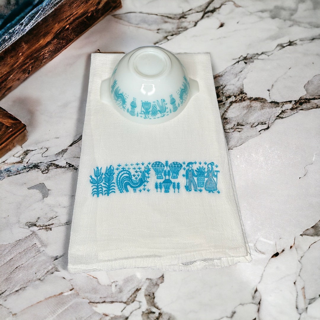 Amish Butterprint Pyrex Embroidered Banner Inspired Tea Towel - Etsy