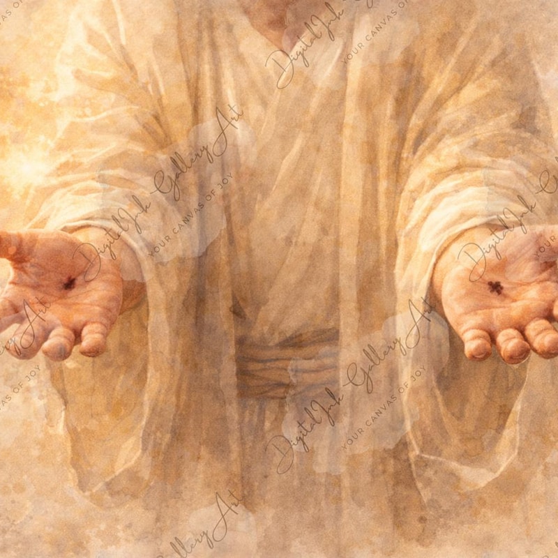 Jesus Nail Hands Print - Etsy