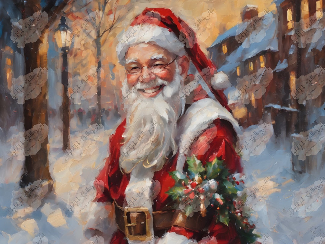 Jolly Saint Nick A Radiant Digital Art Print to Spark Holiday Cheer 16: ...