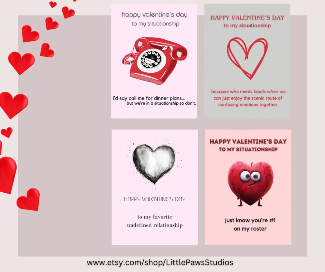 Printable Situationship Valentine's Day Cards, Instant Download - Etsy