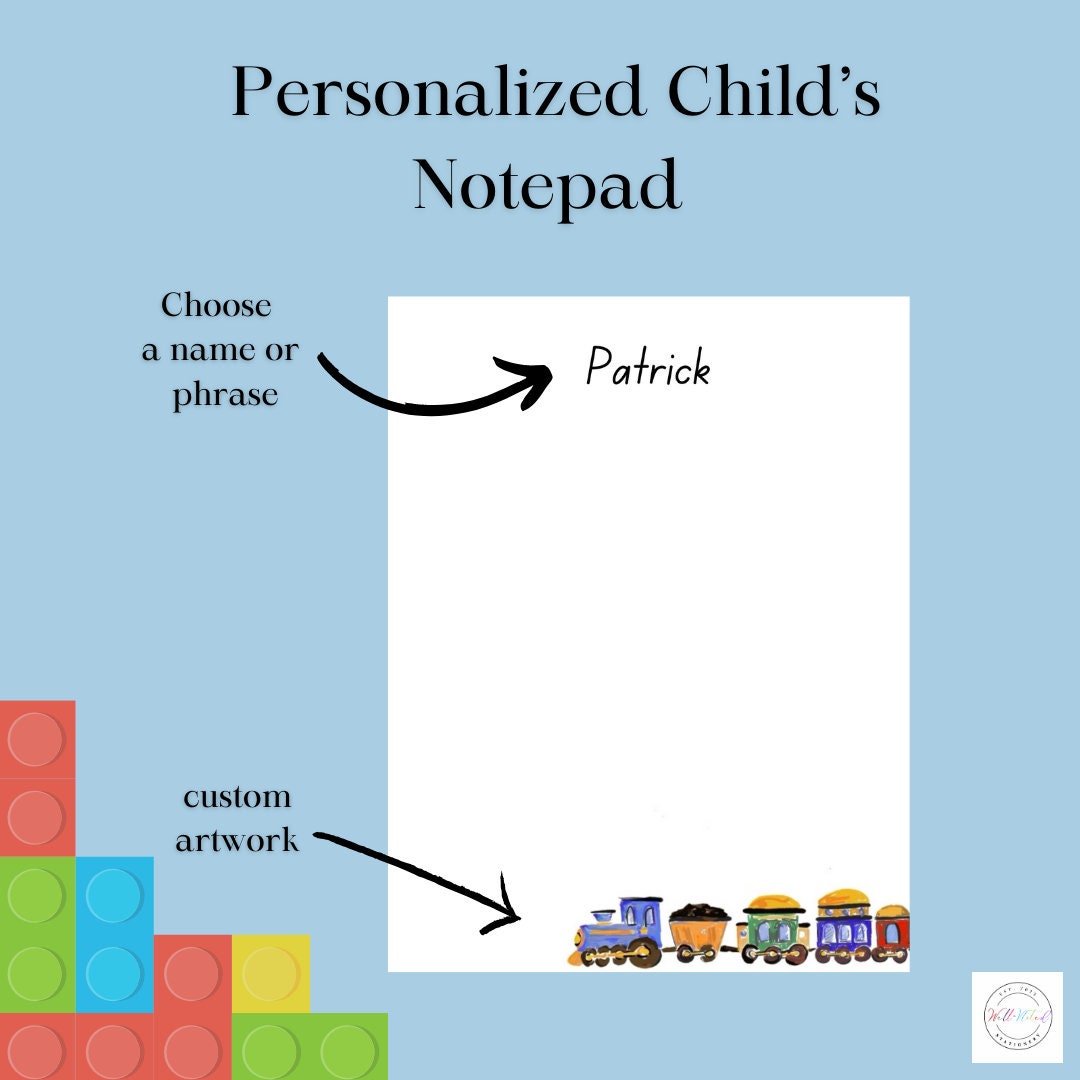 Personalized Kids' Train Notebook Custom Children's Sketchbook ...