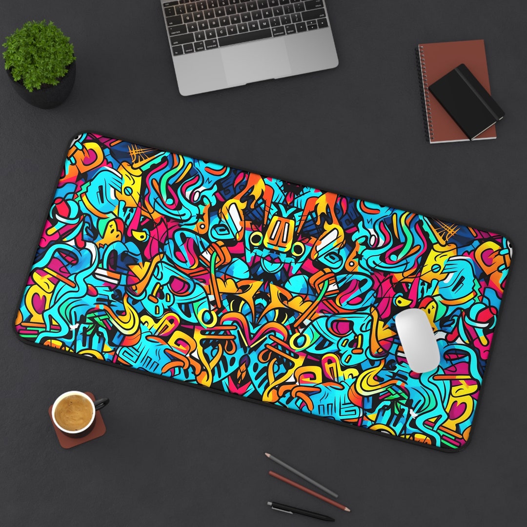 Graffiti Art Desk Mat Artistic Desk Mat Abstract Desk Mat - Etsy