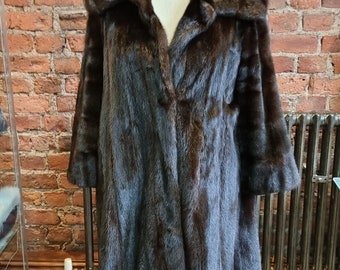 Elegant Grey Mink Fur Coat, Large Size, Womens Fur Cost, Luxurious ...