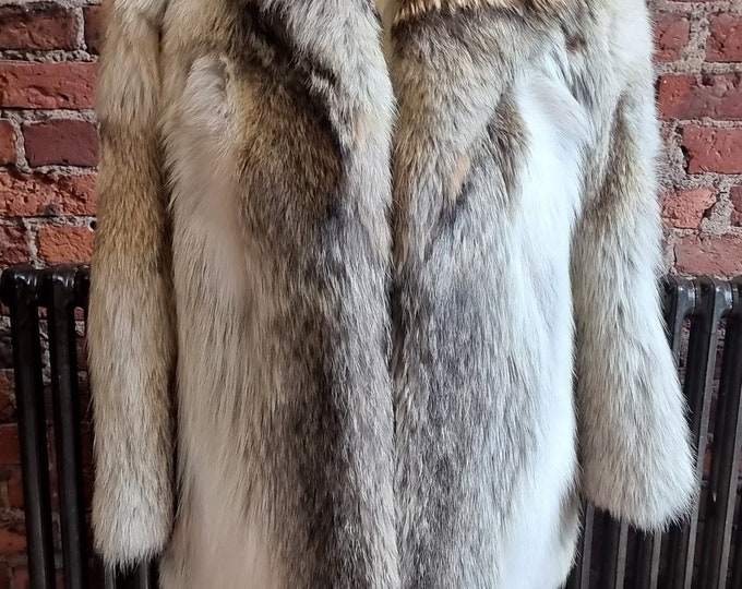 Vintage 1990s Real Coyote Fur Coat Size 10-12 - Etsy