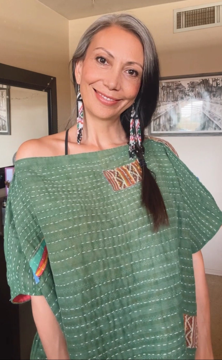 Four Way Kantha Poncho - Etsy