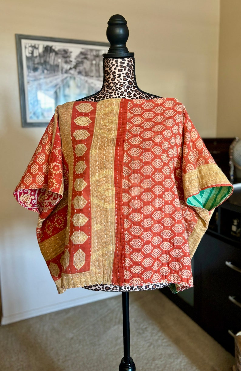 Four Way Kantha Poncho - Etsy