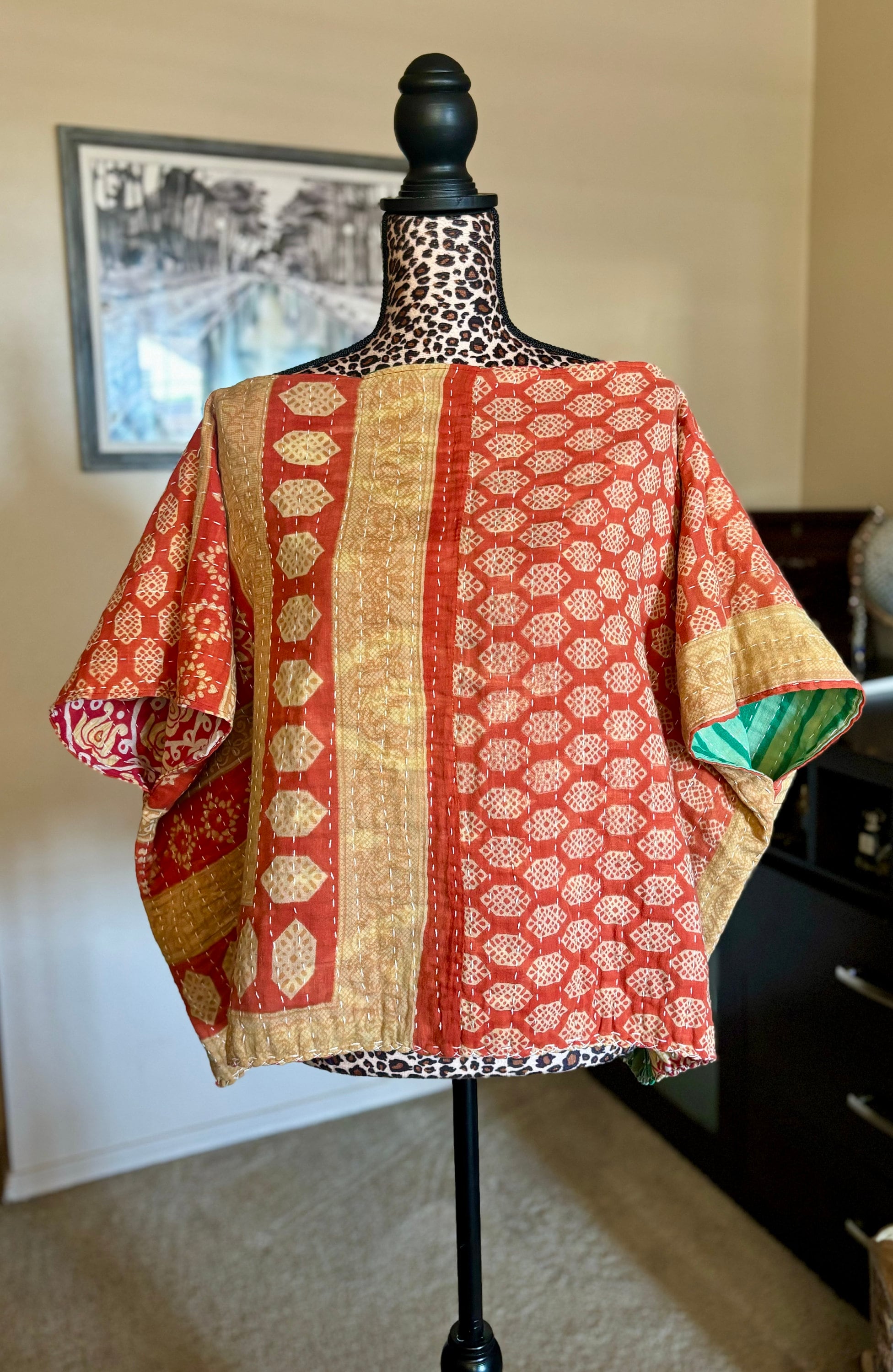 Four Way Kantha Poncho - Etsy