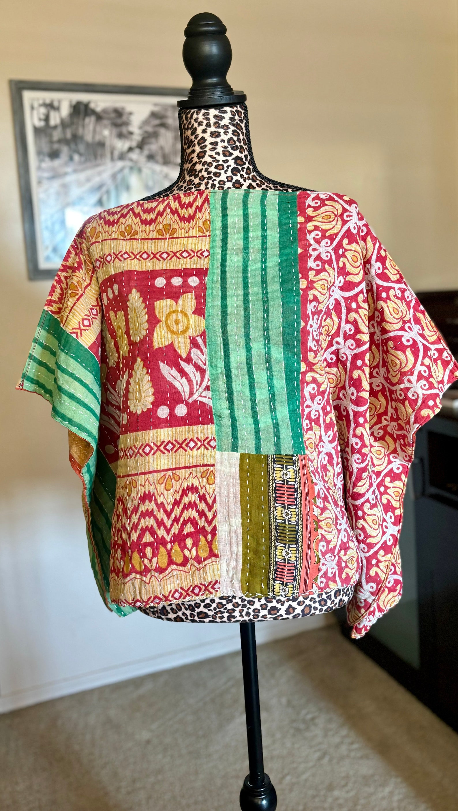 Four Way Kantha Poncho - Etsy