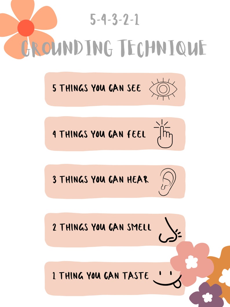 Therapy Grounding Technique Poster - Etsy