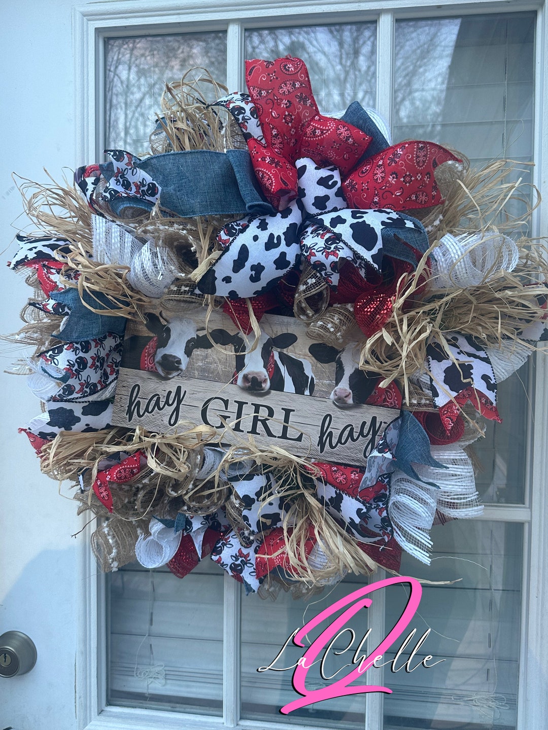 Hay Girl Hay, Cow Wreaths, Farmhouse Wreath, Everyday Wreath, Farmhouse ...