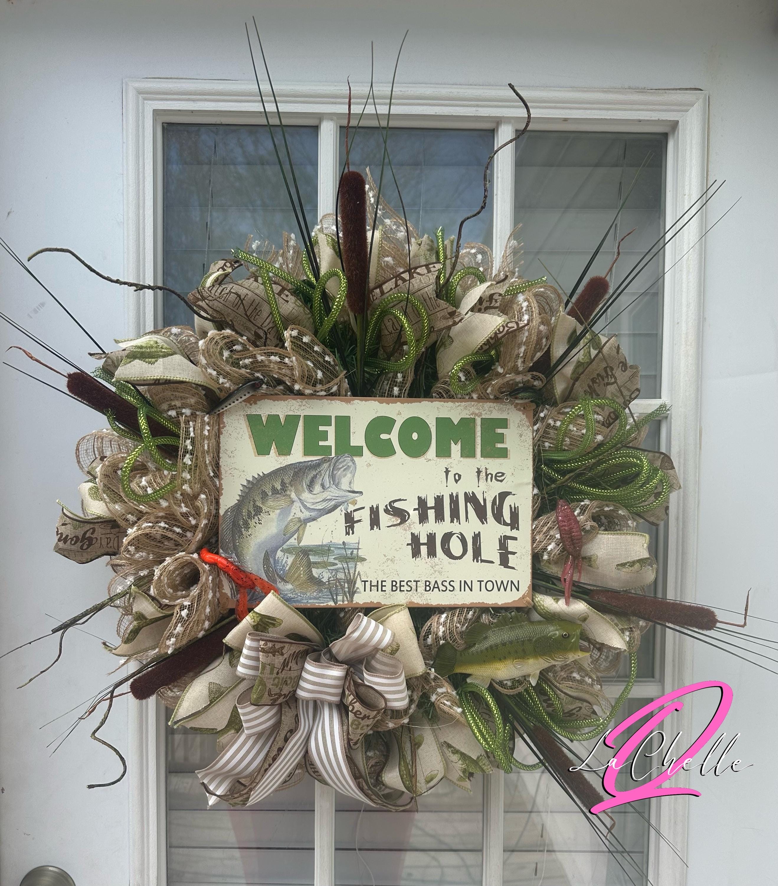 Fishing Wreath Country Door Decor Farmhouse Wreath Farmhouse Door Decor ...
